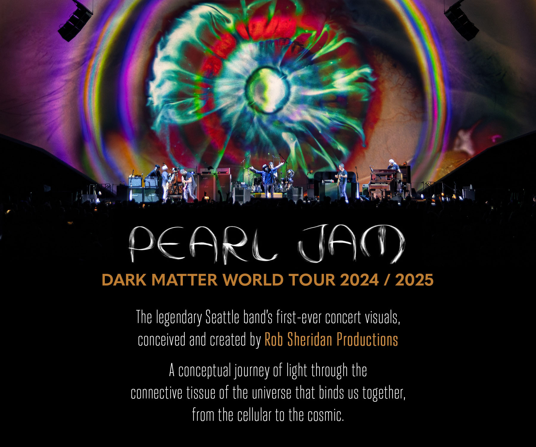 Pearl Jam Dark Matter World Tour 2025-2025 concert visuals by Rob Sheridan